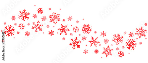 Red snowflakes border Stock Vector | Adobe Stock