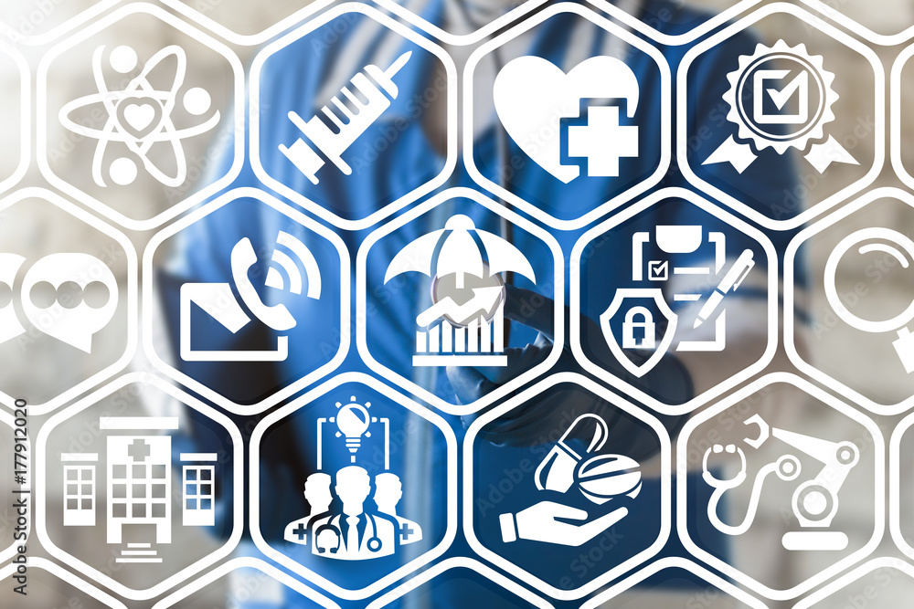 Risks Management Healthcare Insurance Success concept. Medical Work ...