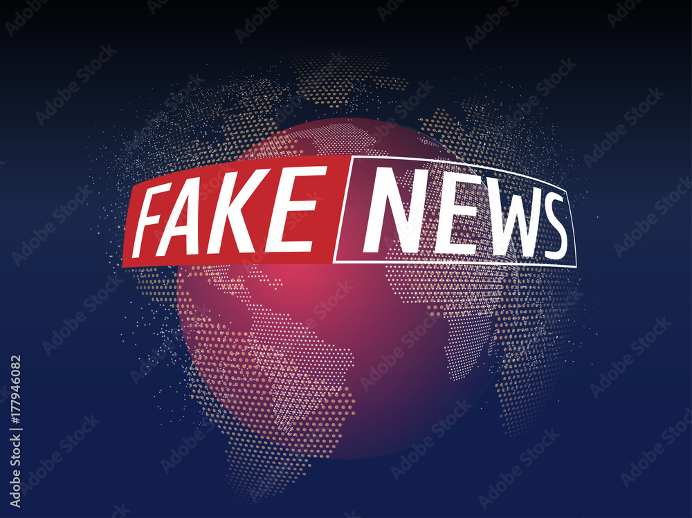 Fake News Live on World Map Background. Business Technology Fake News ...