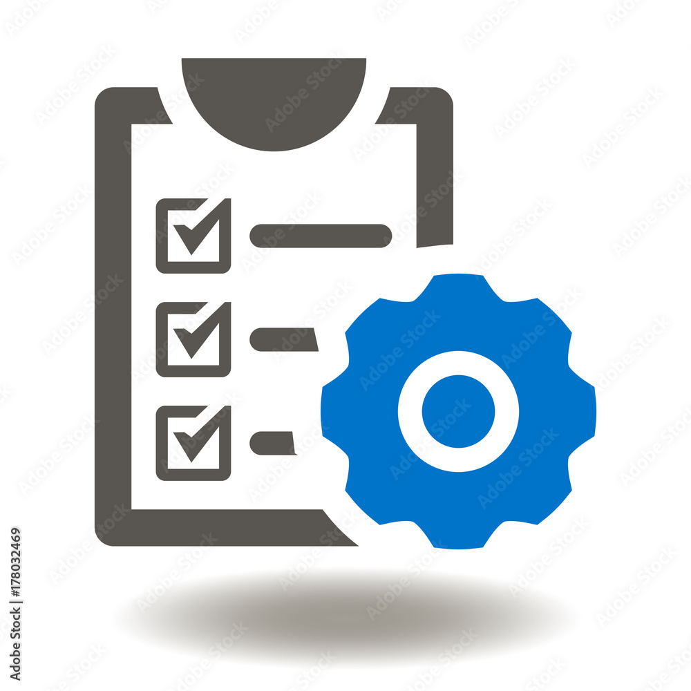 Compliance Icon Vector. Check List Check Mark Gear Illustration ...