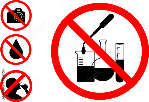 Do not drink, Do not take photos No Chemical mix Stock Vector | Adobe Stock