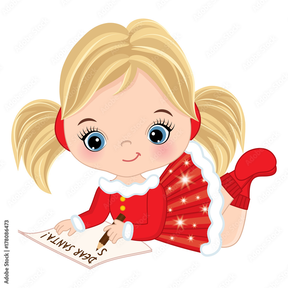 Girl Writing Clipart