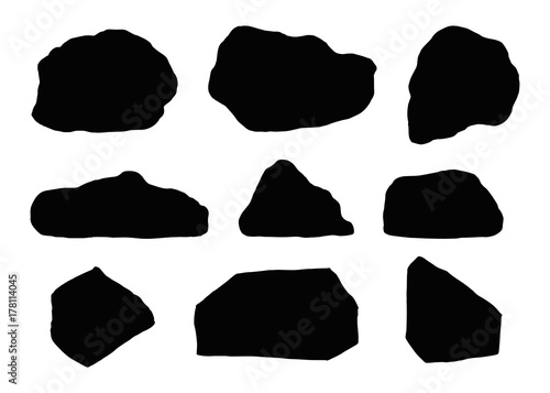 stones silhouette vector isolated Stock Vector | Adobe Stock