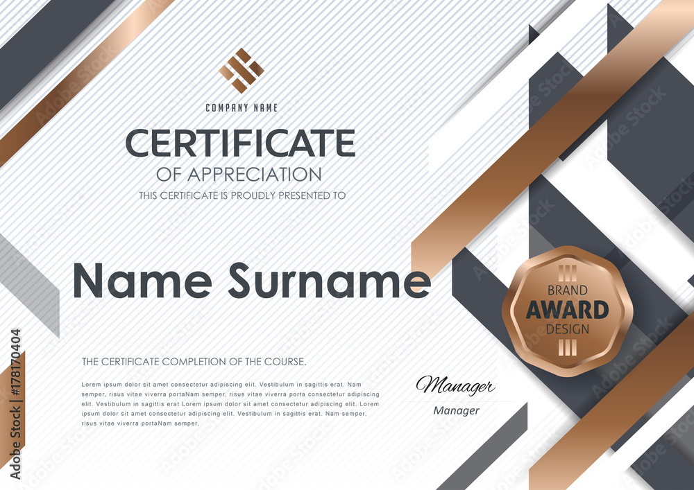certificate template with modern pattern,diploma,Vector illustration ...