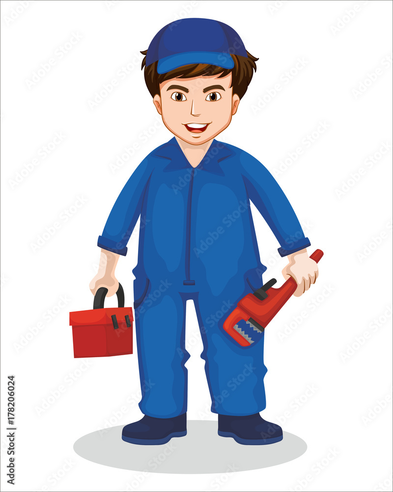 Cartoon of professions-vector drawing-isolated white background Stock ...