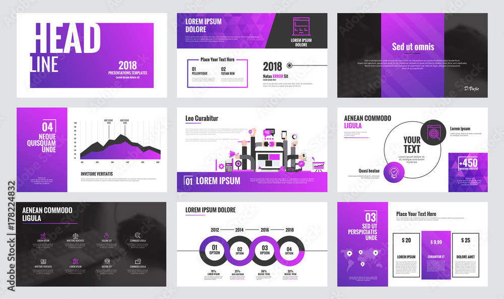 Infographics slide template design 2 Stock Vector | Adobe Stock