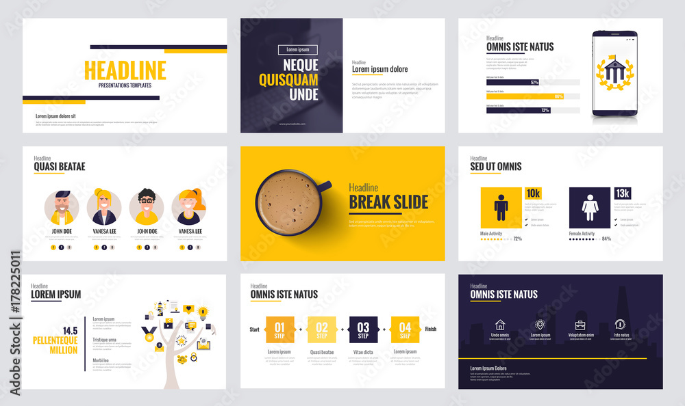 Infographics slide template design 6 Stock Vector | Adobe Stock