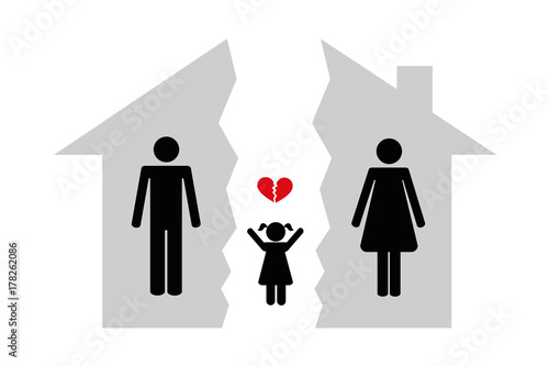 kind leidet unter trennung der eltern – Stock-Vektorgrafik | Adobe Stock