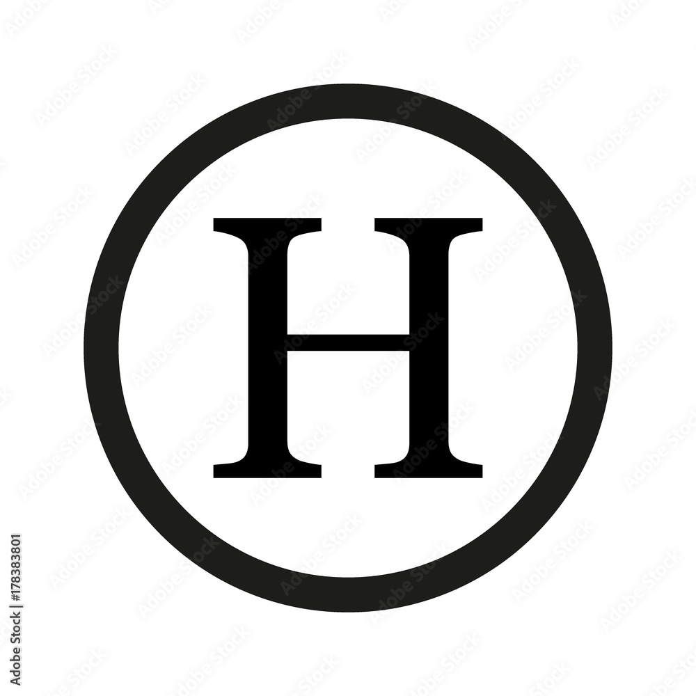 Letter H isolated on transparent background. Black symbol for your ...