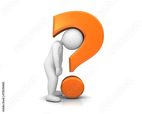 question mark red 3d asking sign burnout symbol icon with sad uncertain ...