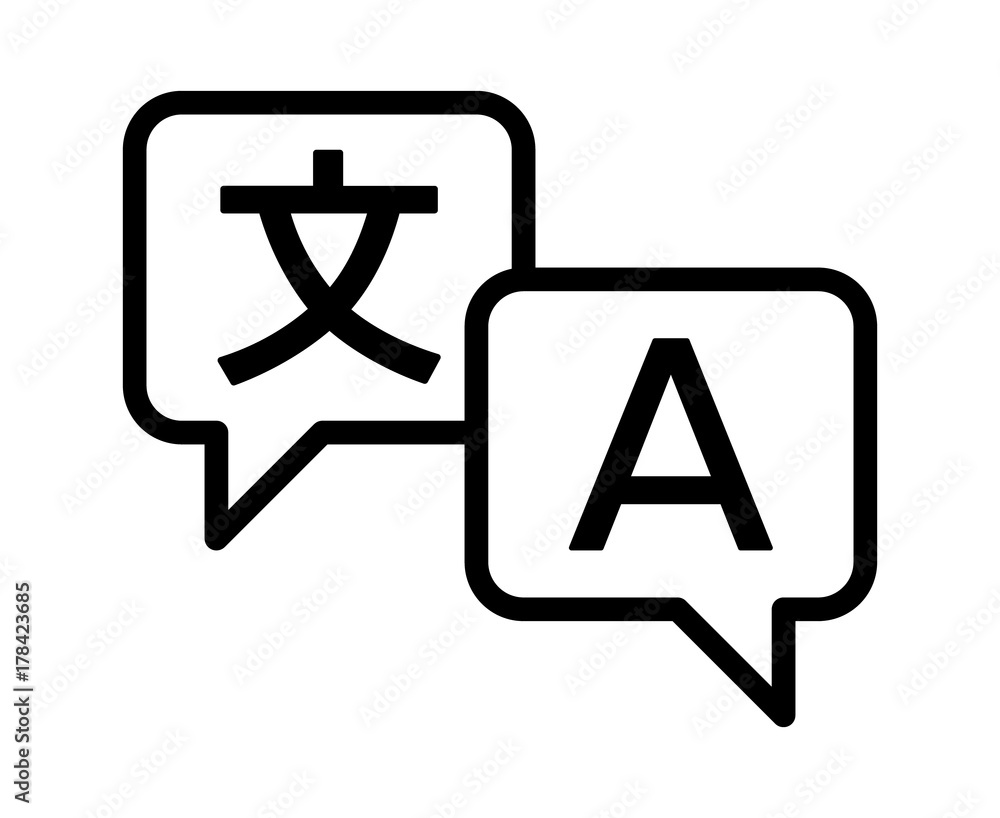 Language translation or translate service line art vector icon for apps ...