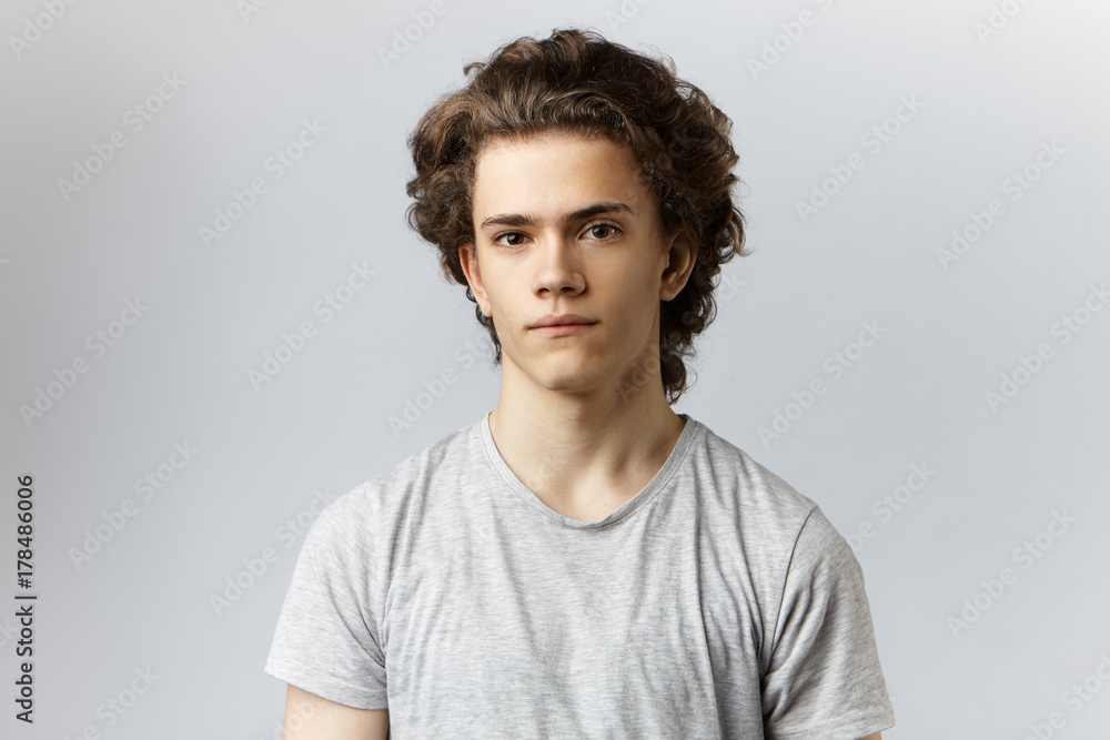 Picture of handsome young smoothly shaven Caucasian male actor with ...