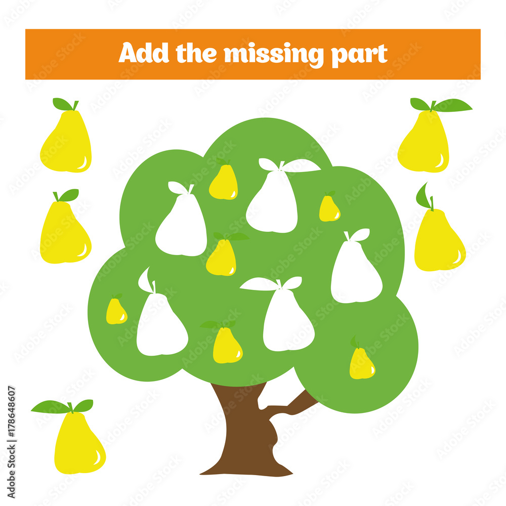 Puzzle game. Visual Educational Game for children. Task: find the ...