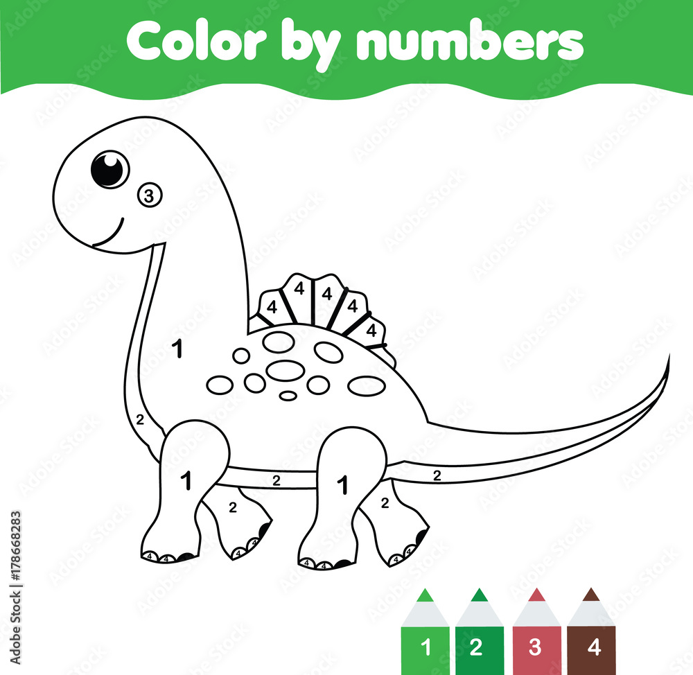 Vector de Stock Children educational game. Coloring page with cute ...