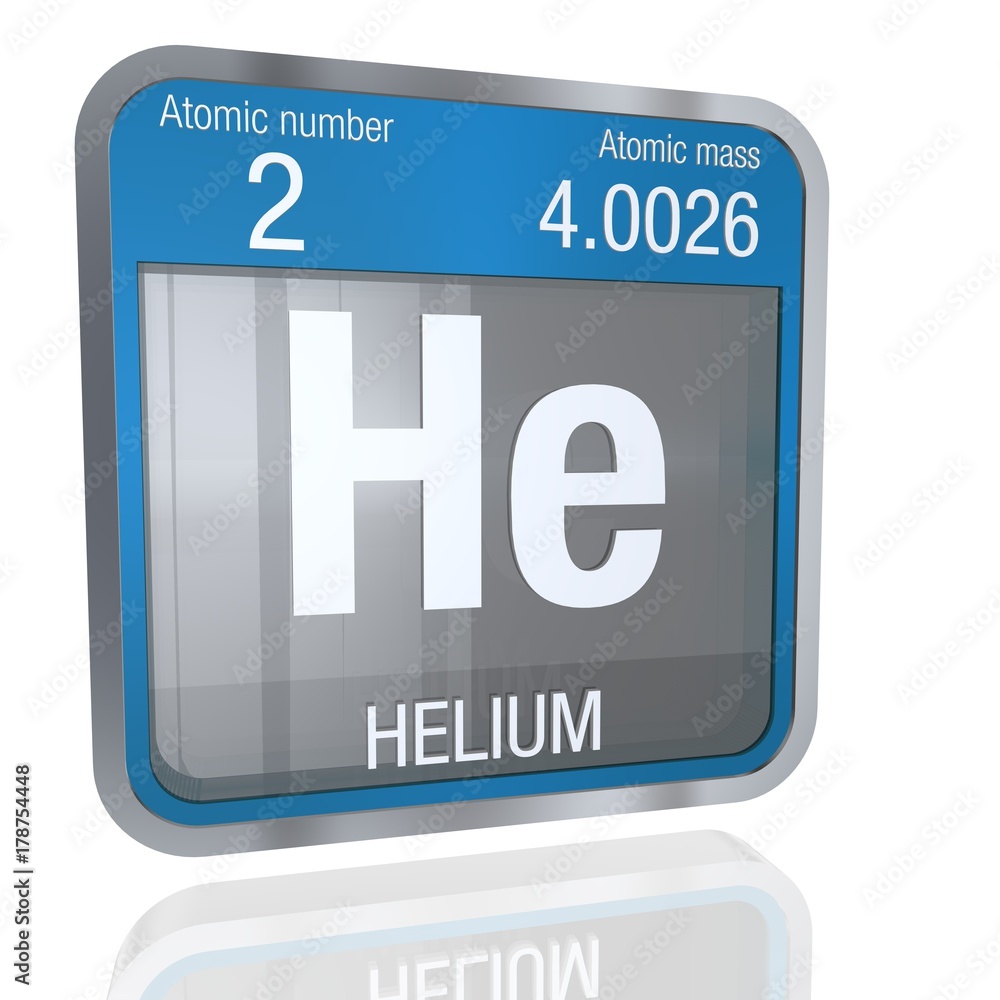 Helium symbol in square shape with metallic border and transparent ...