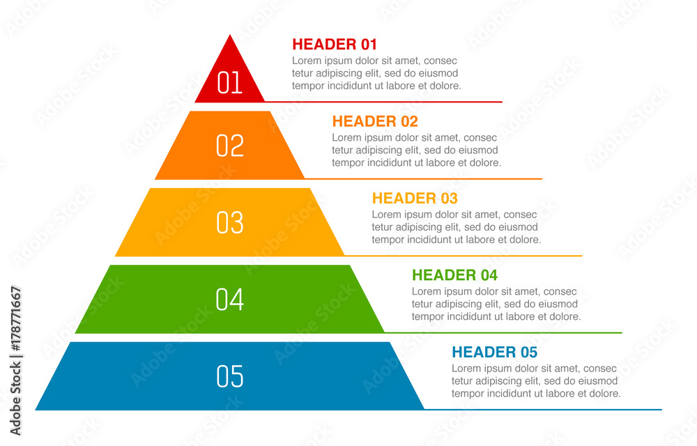 Triangle pyramid chart infographic flat vector diagram for ... Triangle pyramid chart infographic flat vector diagram for ...