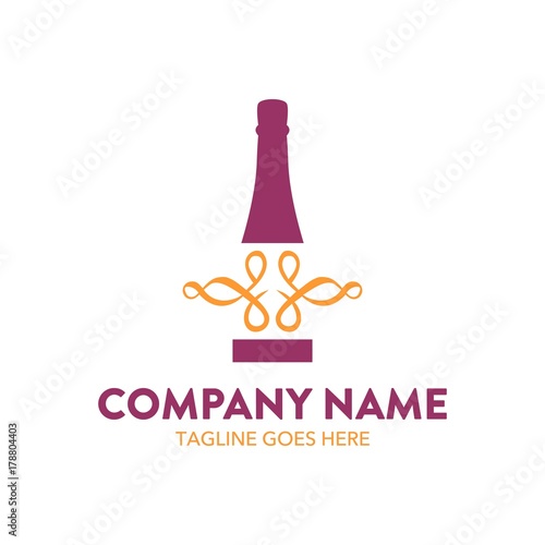 unique champagne logo. editable. vector. memorable Stock Vector | Adobe ...