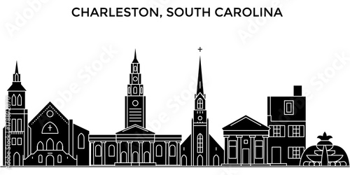 Usa, South Carolina, Charleston architecture skyline, buildings ...