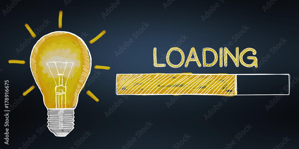 Loading lightbulb sketch illustration Stock Illustration | Adobe Stock