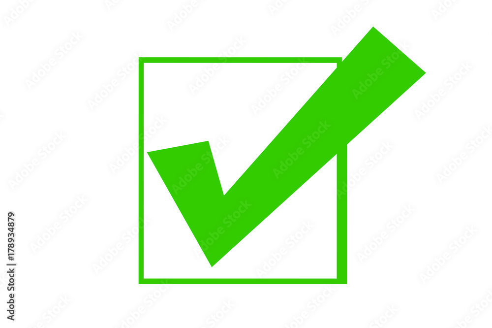 Stock-Illustration „Grüner Haken isoliert“ | Adobe Stock