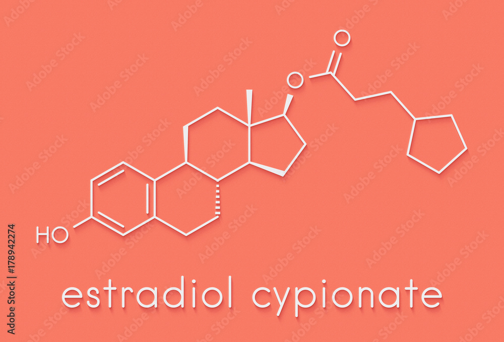 Estradiol cypionate estrogen prohormone molecule. Long-acting ...