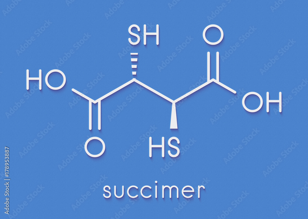 Succimer (dimercaptosuccinic acid, DMSA) lead poisoning drug molecule ...