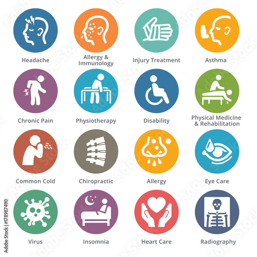 Health Conditions & Diseases Icons - Dot Series Stock Vector | Adobe Stock