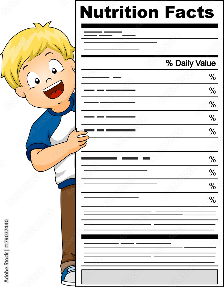Kid Boy Nutritional Facts Board Illustration Stock Vector | Adobe Stock