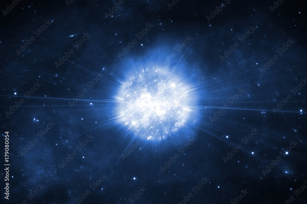 Supernova explosion, space background with stars Stock Illustration ...