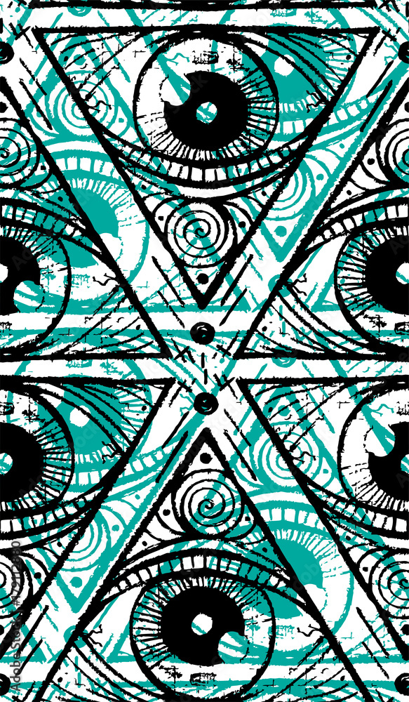 Seamless texture. Magic repeating background. Tile pattern with pyramid ...