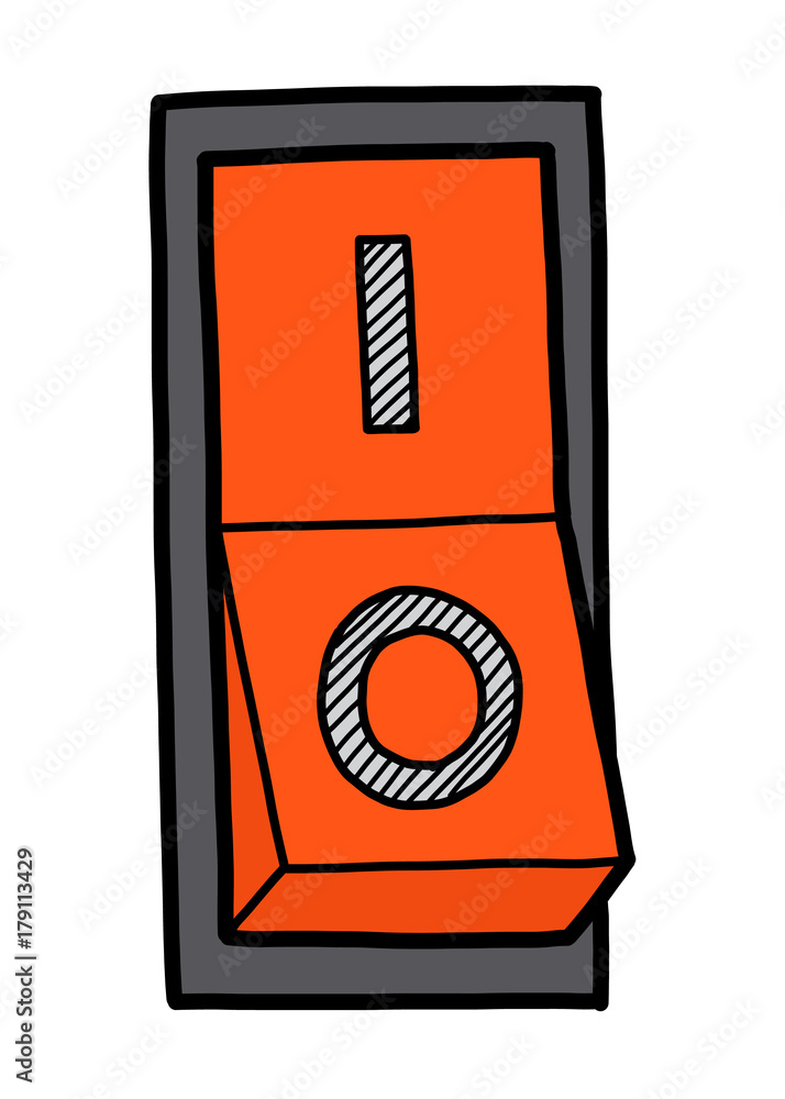 electric switch / cartoon vector and illustration, hand drawn style ...