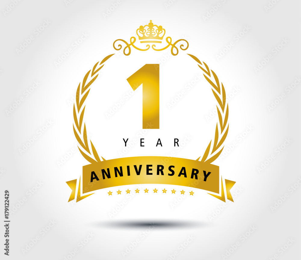 1 year anniversary royal Stock Vector | Adobe Stock
