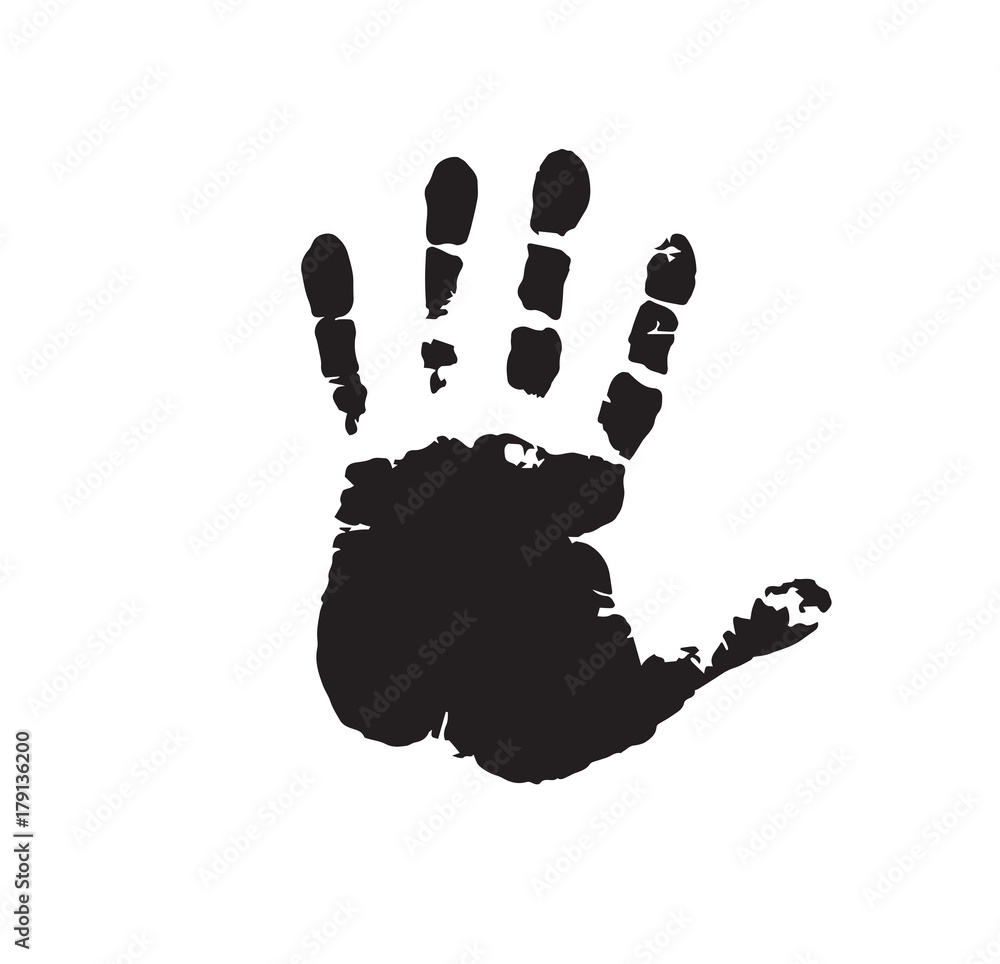 Human hand print isolated on white background. Vector illustration ...