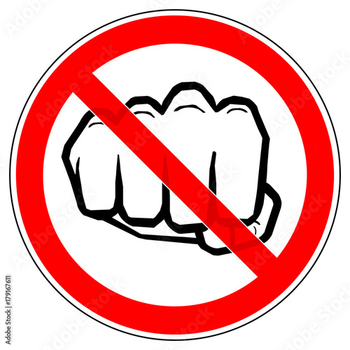 srr271 SignRoundRed - german - Verbotszeichen: Zorn - Geballte Faust ...