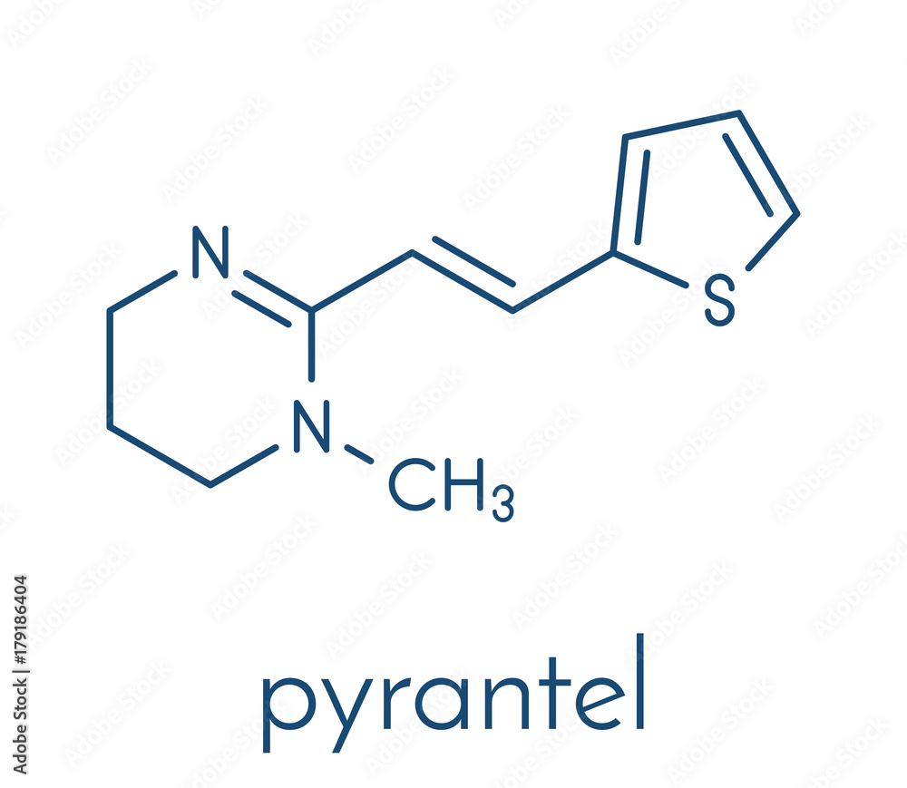 Pyrantel antinematodal drug molecule. Used to threat nematode ...