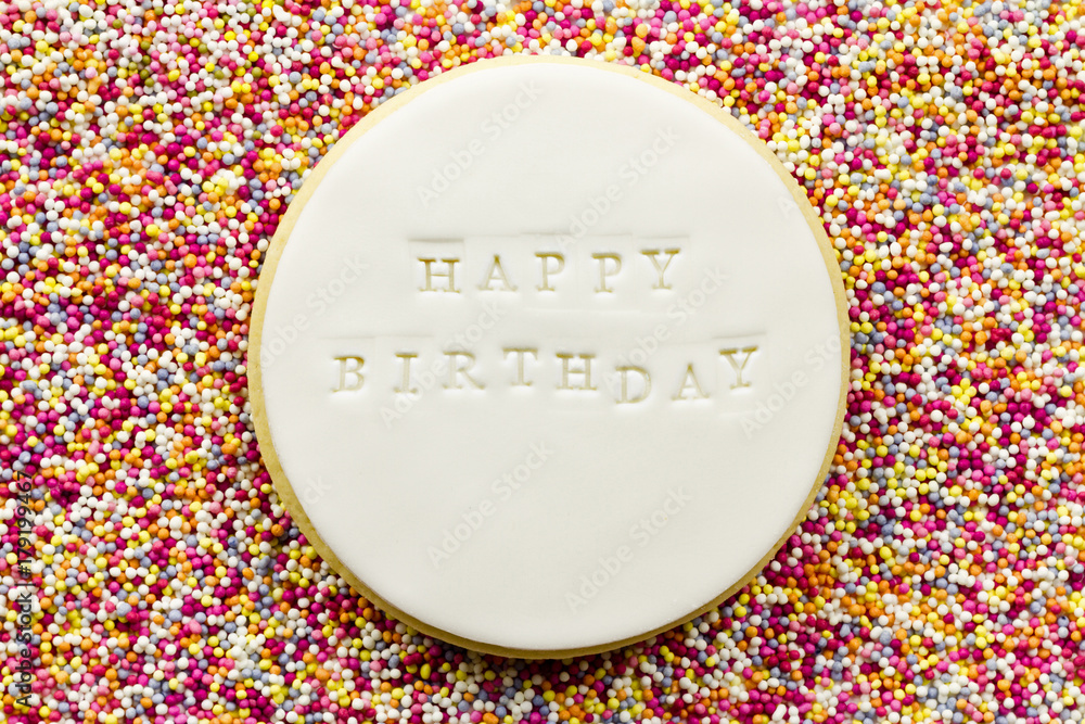 Happy Birthday on Sprinkles Stock Photo | Adobe Stock