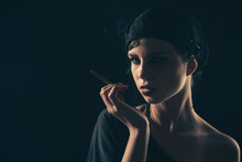 Pin-up, Woman, Smokes, Mouthpiece Free Stock Photo - Public Domain Pictures