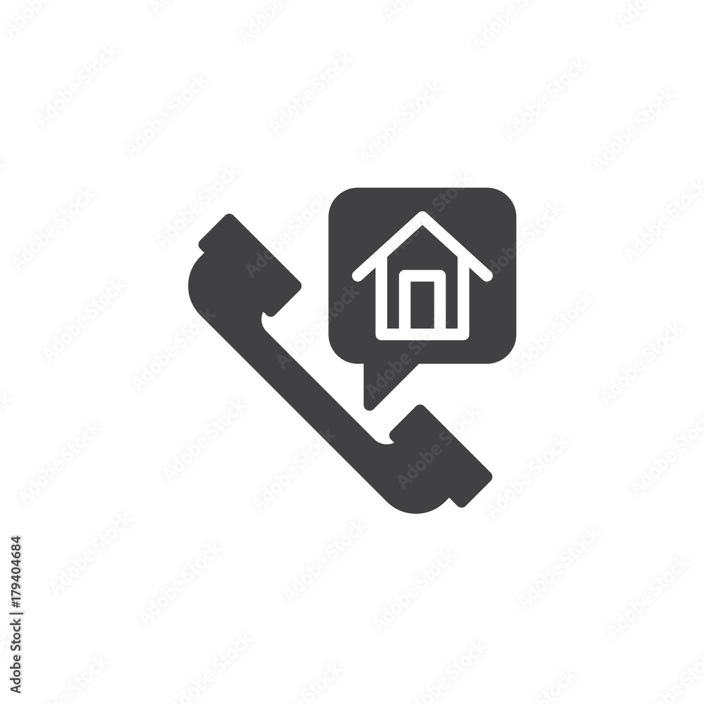 Home phone call icon vector, filled flat sign, solid pictogram isolated ...