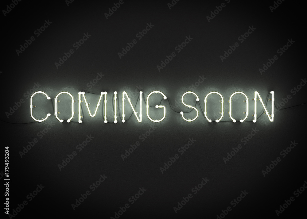 COMING SOON neon sign on dark background. 3D illustration Stock Photo ...