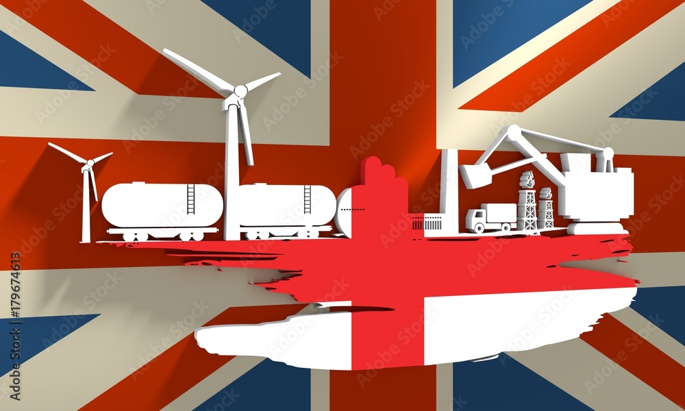 Energy and Power icons set and grunge brush stroke. Energy generation ...