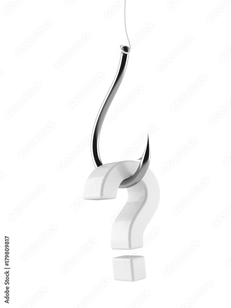 Fishing hook with question mark Stock Illustration | Adobe Stock