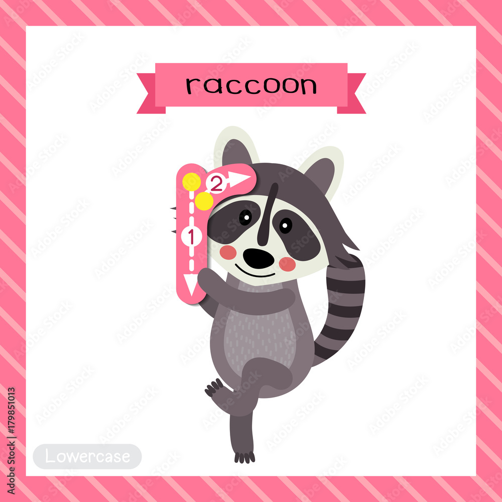 Vector de Stock Letter R lowercase cute children colorful zoo and ...