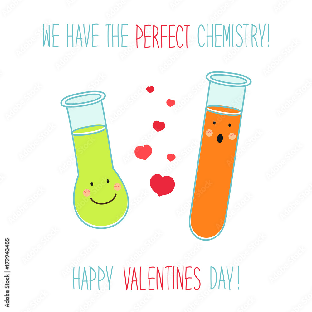 Cute unusual Valentines Day card with funny hand drawn cartoon ...