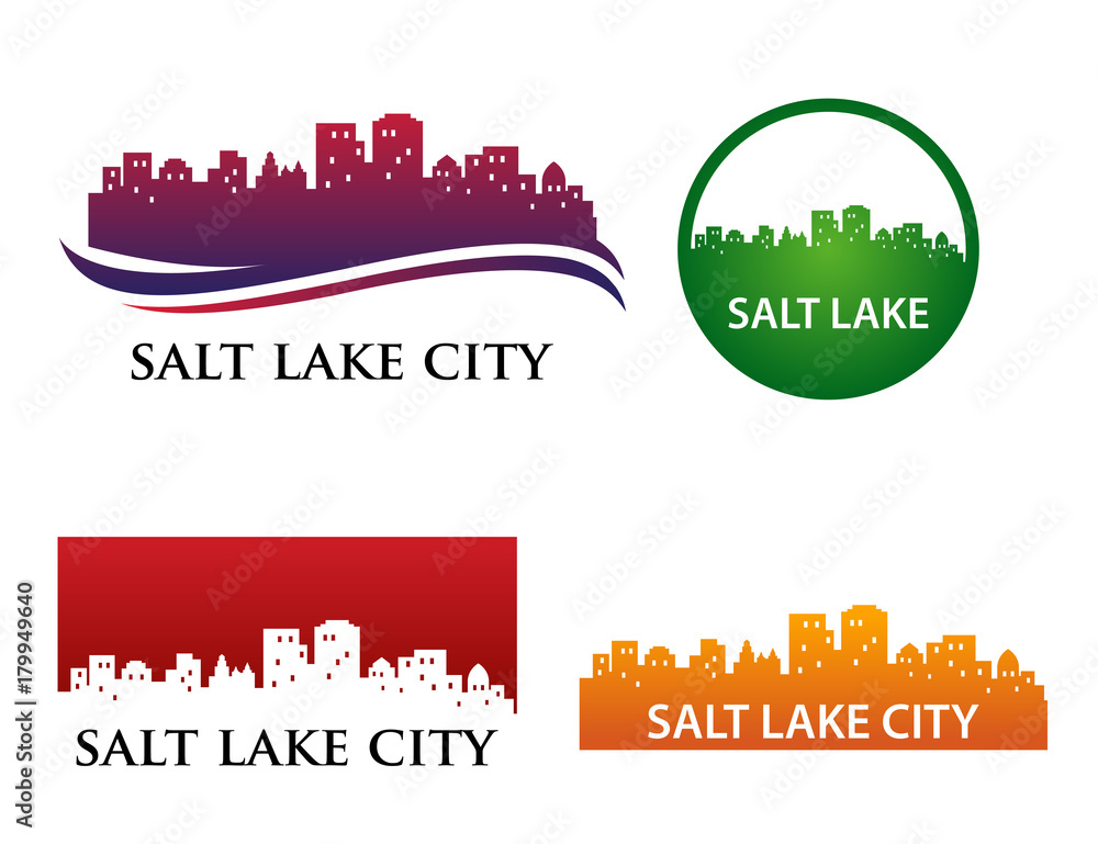 Salt Lake Skyline Logo Template Stock Photo | Adobe Stock