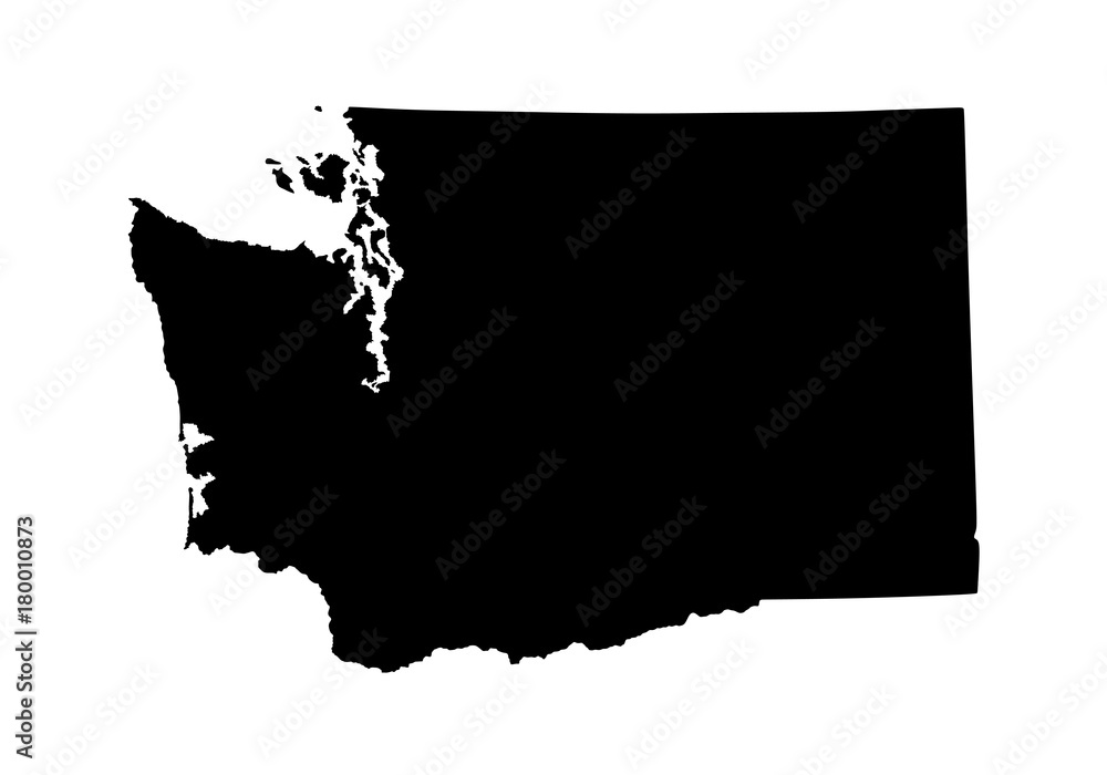 Washington State vector map isolated on white background. High detailed ...