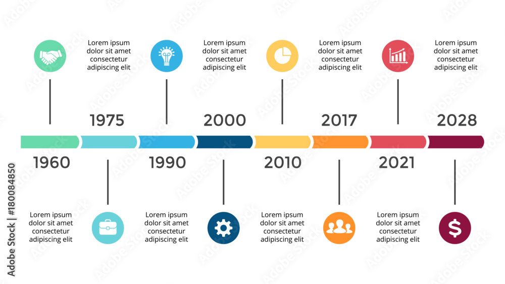 Vector arrows circles timeline infographic, diagram chart, graph ...