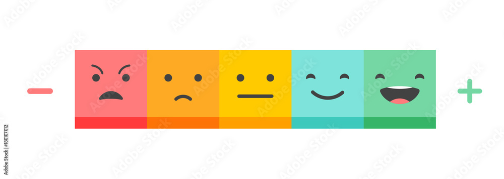 Feedback concept design, emoticon, emoji and smile, emotions scale ...