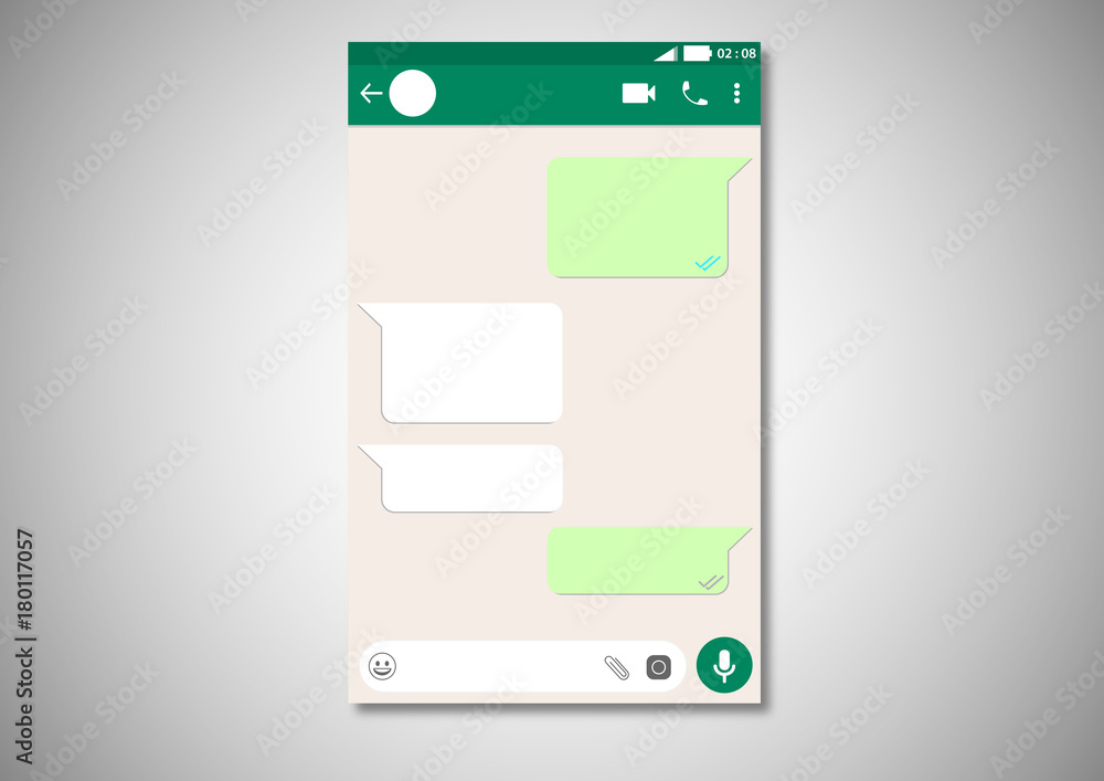 chatting user interface. Mobile app ui ux template Stock Vector | Adobe ...