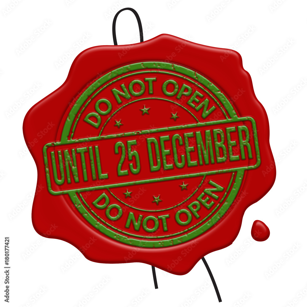 Do not open until 25 december red wax seal Stock Vector | Adobe Stock