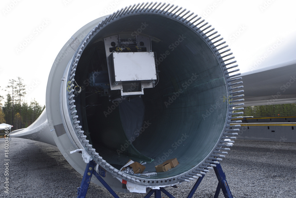 Inside of a propeller blade of a wind generator Stock Photo | Adobe Stock